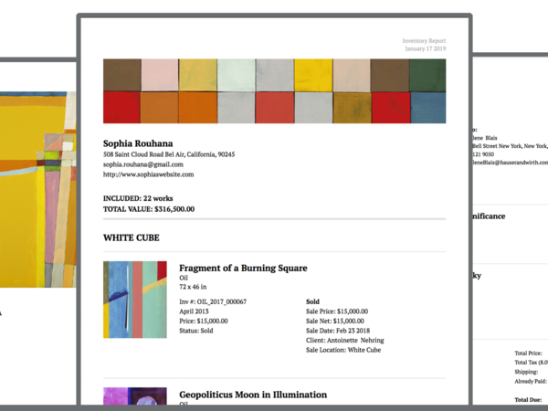 How to Use One-Click Reports to Improve Your Art Career | Artwork Archive